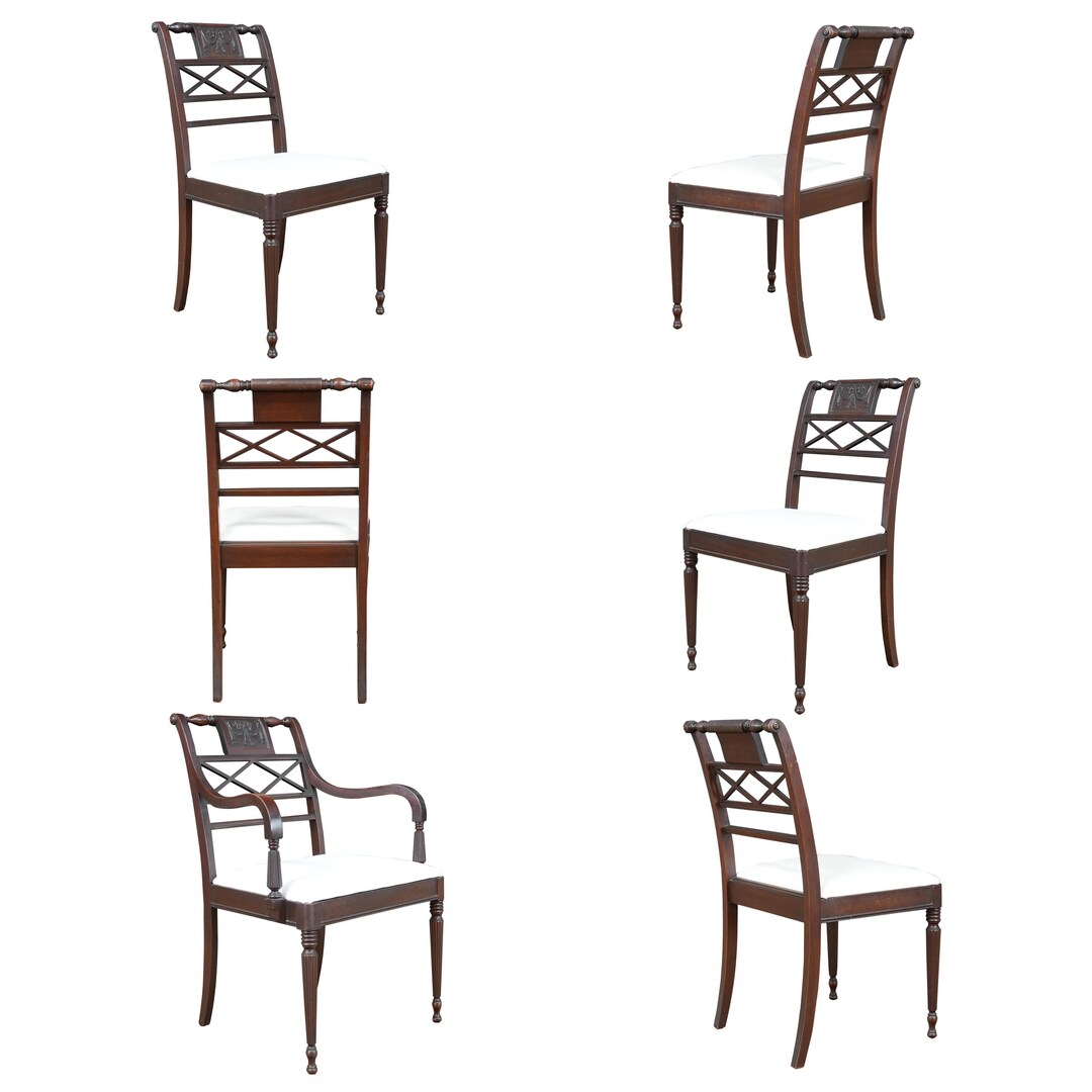 NVIN0571 Antique Set of 6 Federal Style Chairs - Etsy