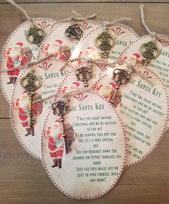10 pack of Handmade Magic Santa Keys | Etsy