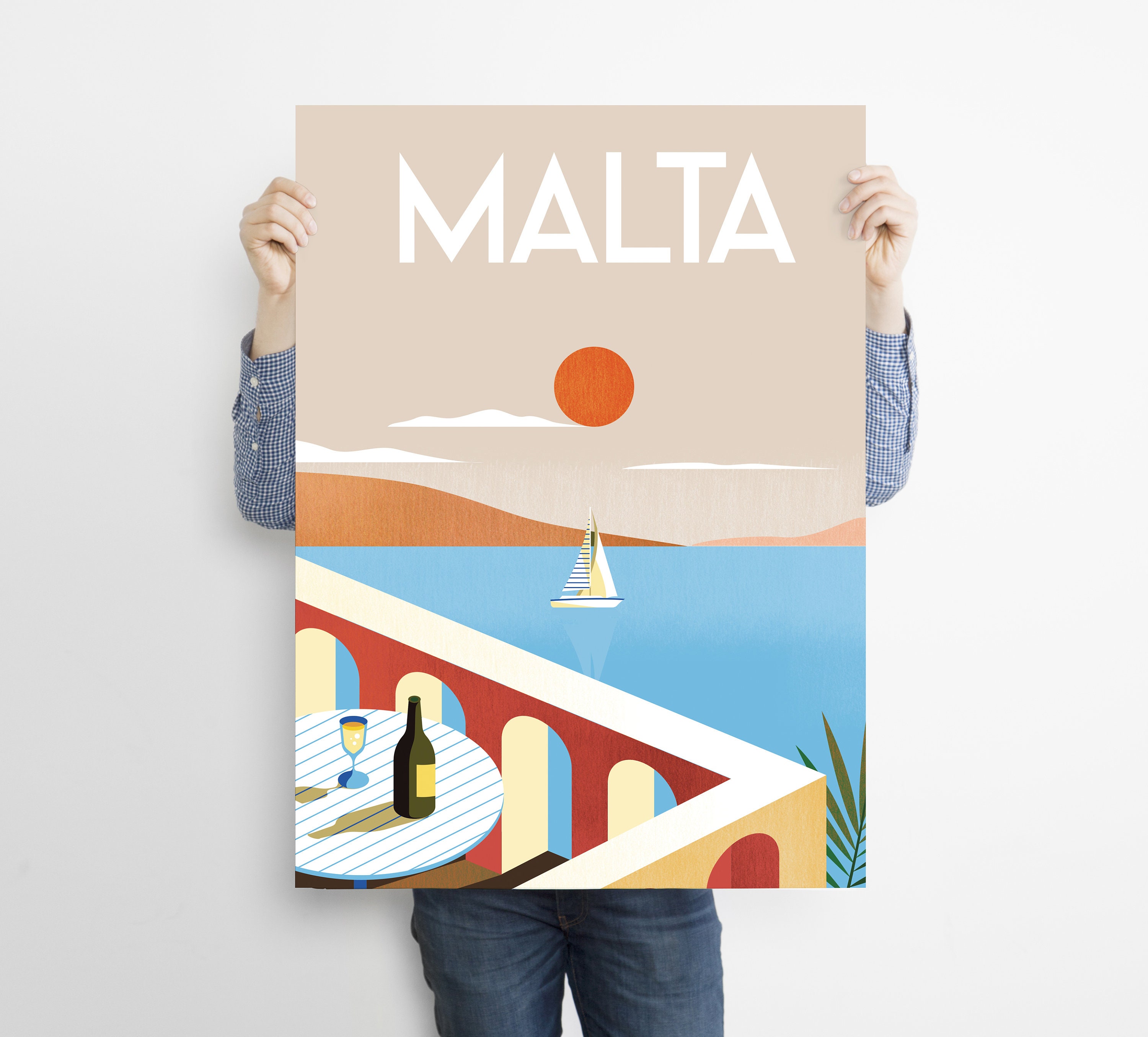 Malta Vintage Travel Poster Digital Print Wall Art 40x50 Cm Size We ...