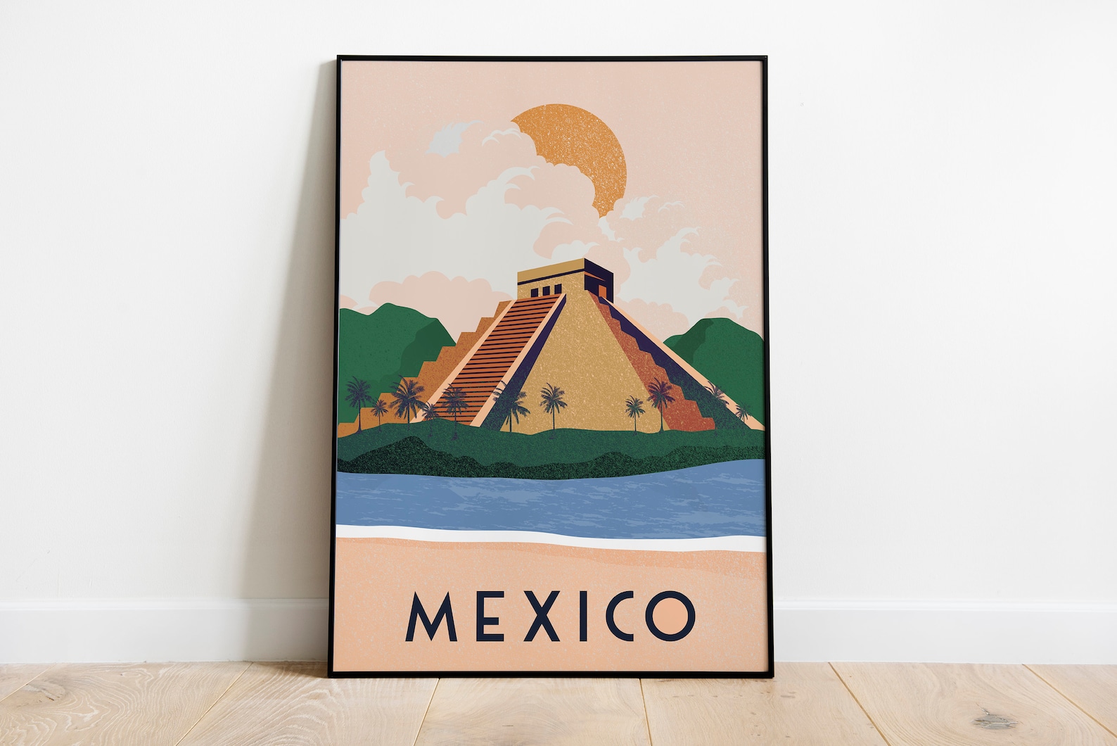 Mexico Travel Poster Pyramid Print Poster Travel Poster Wall - Etsy