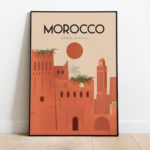 Morocco Travel Poster Print Art Print Room Posters Digital - Etsy