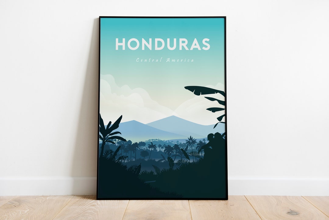 Honduras Vintage Travel Poster Honduras Digital Print Size A3 - Etsy