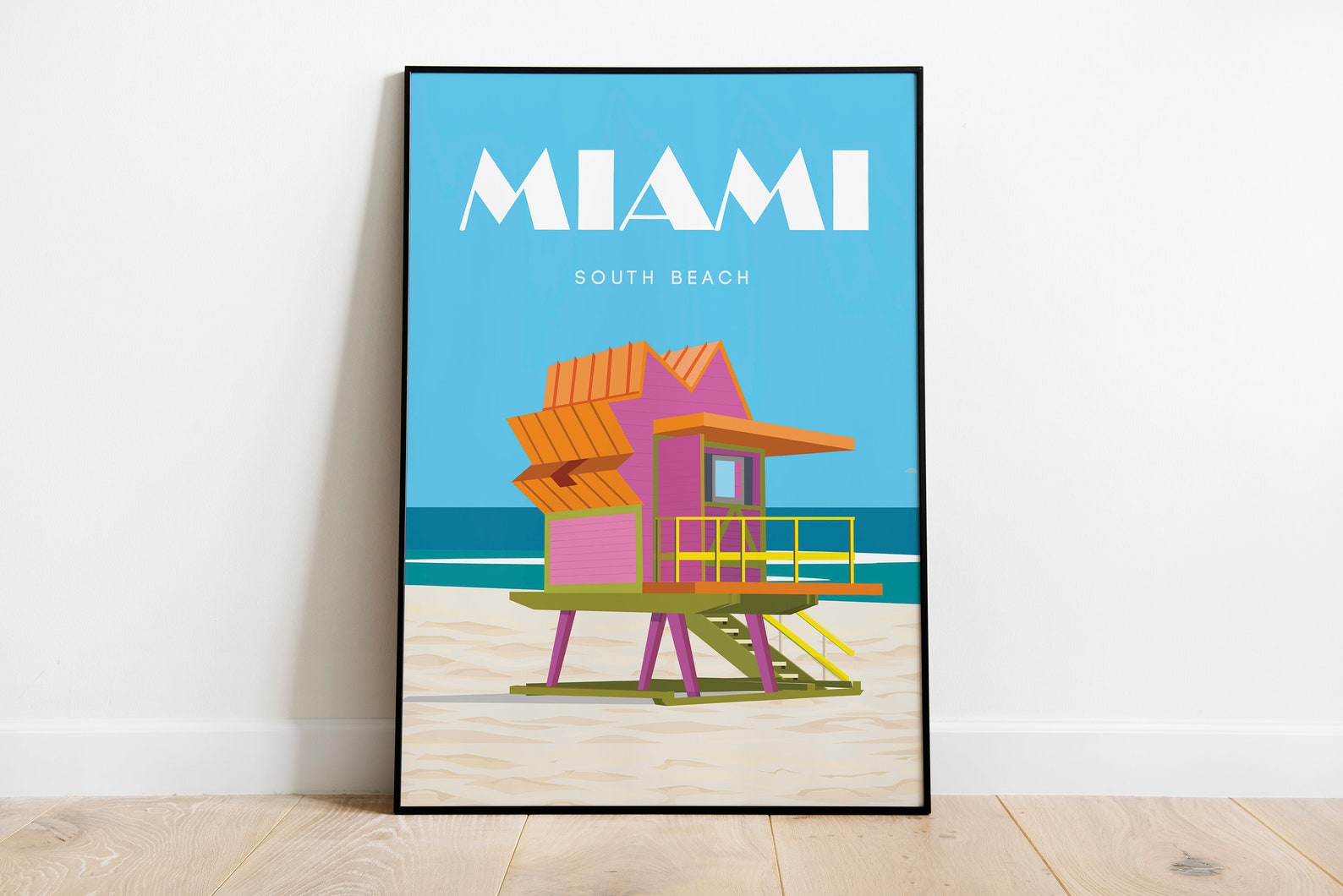 Miami Travel Poster South Beach Vintage Retro Poster Travel Poster ...