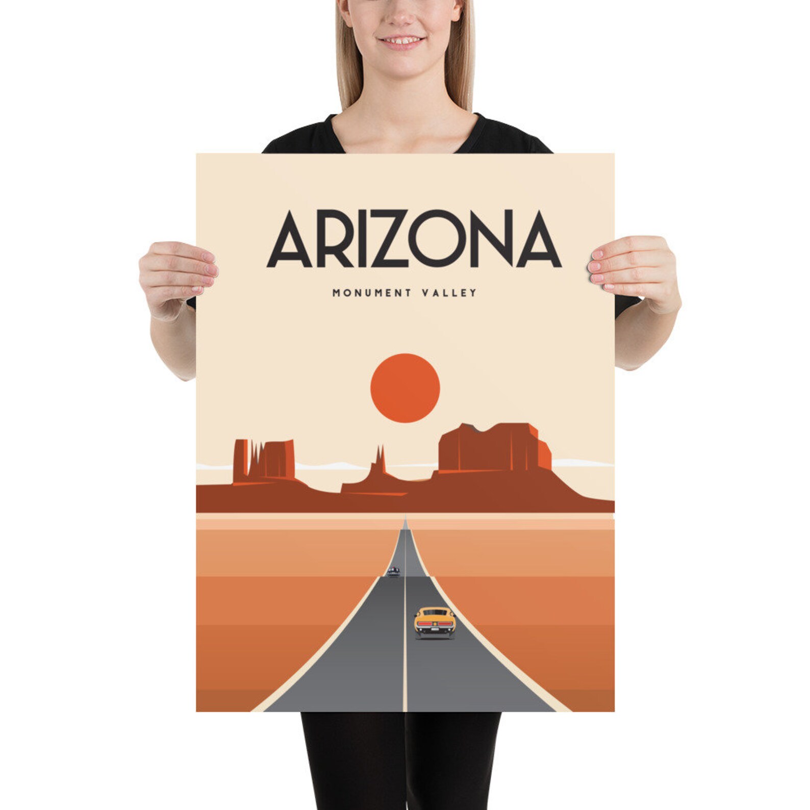 Arizona Travel Poster Monument Valley Poster Art Print - Etsy