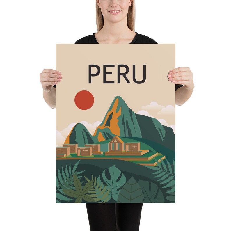 Peru Machu Picchu Travel Poster Peru Print Peru Art. Digital Poster ...