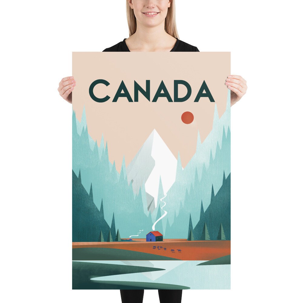 Canada British Columbia Travel Poster Sizes: inches 8x10 12x16 16x20 ...