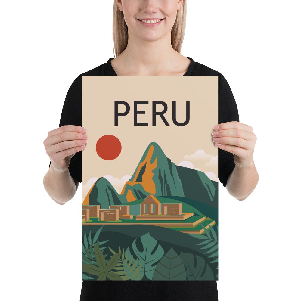 Peru Machu Picchu Travel Poster Peru Print Peru Art. Digital Poster ...