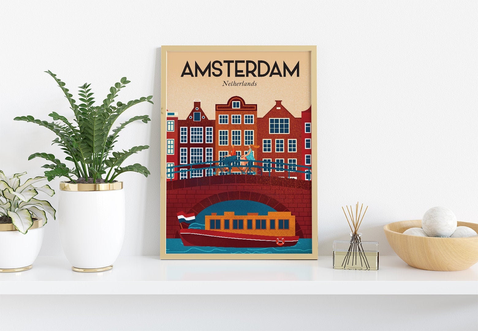 Amsterdam Vintage Travel Poster Enhanced Matte Paper Perfect for Your ...