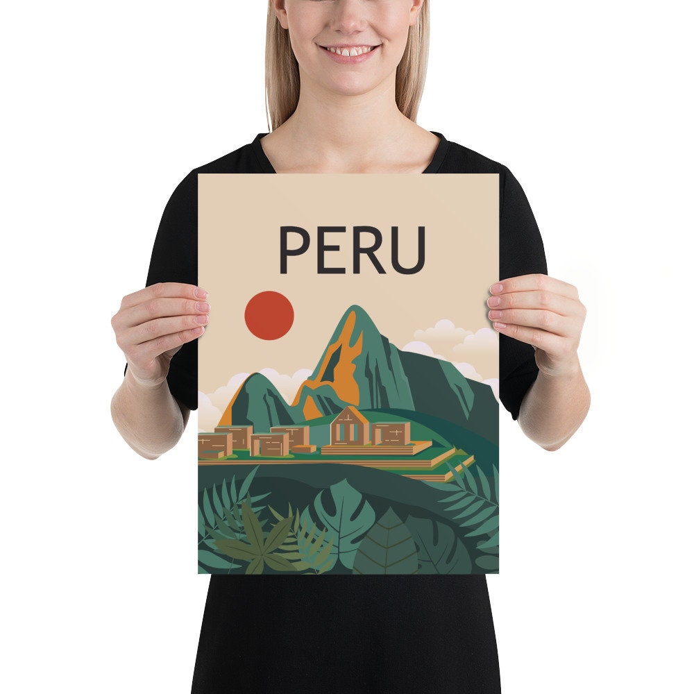 Peru Machu Picchu Travel Poster Peru Print Peru Art. Digital Poster ...