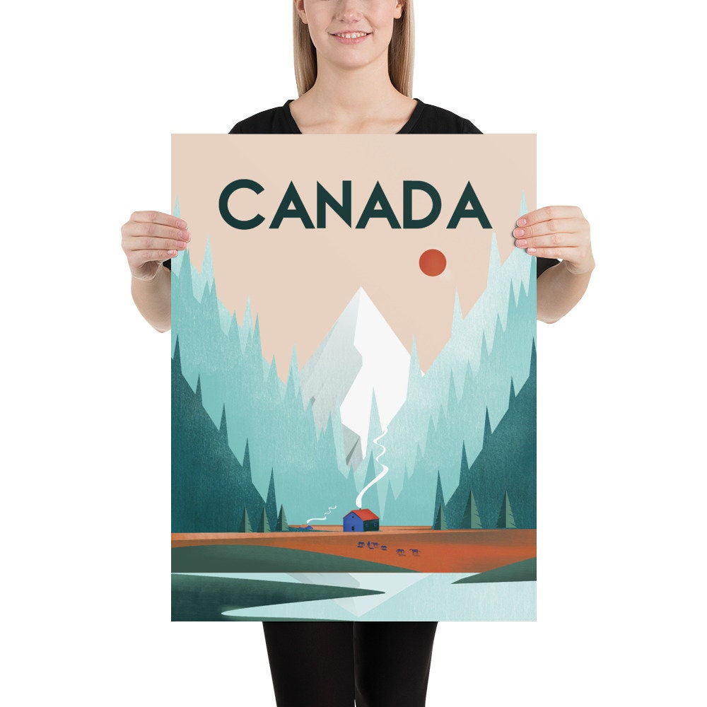 Canada British Columbia Travel Poster Sizes: (inches) 8x10 12x16 16x20 ...