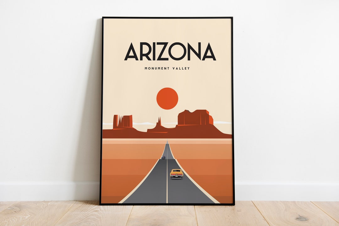 Arizona Travel Poster Monument Valley Poster Art Print | Travel Poster ...