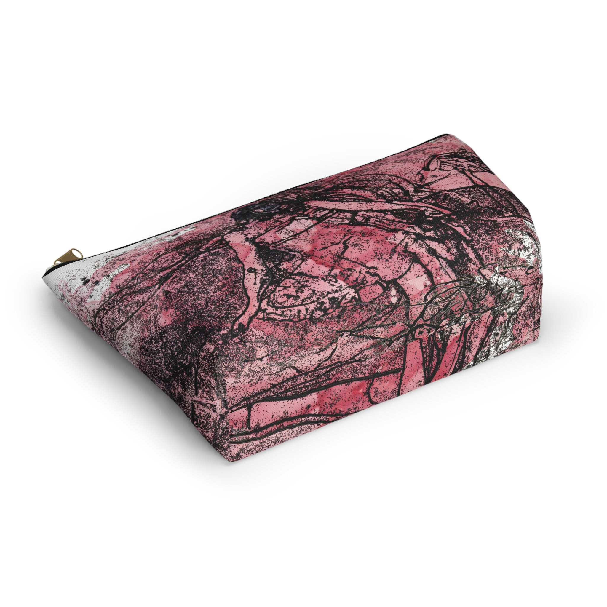 Ghostly Figure Sitting on Couch Pouch, Haunted Graphic Bag, Cosmetic ...