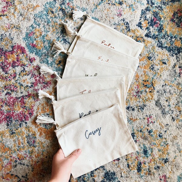 Embroidered Pouch - Etsy