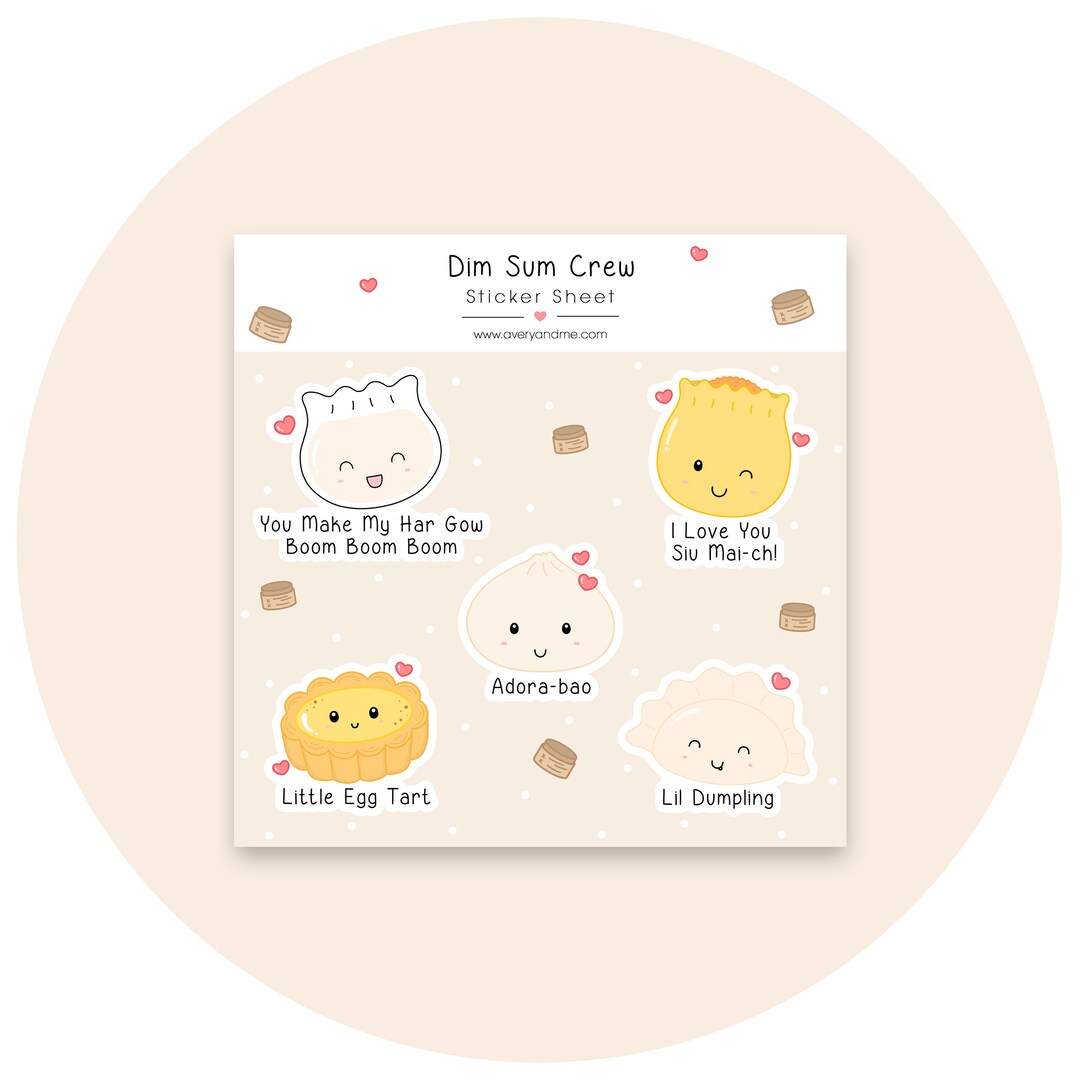 Dim Sum Crew Sticker Sheet for Kids or Toddlers I Dim Sum Card or ...