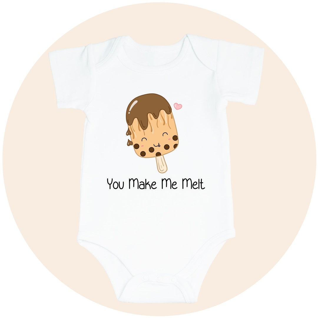You Make Me Melt Boba Ice Cream Baby Onesie, Cute Funny Asian Snack ...