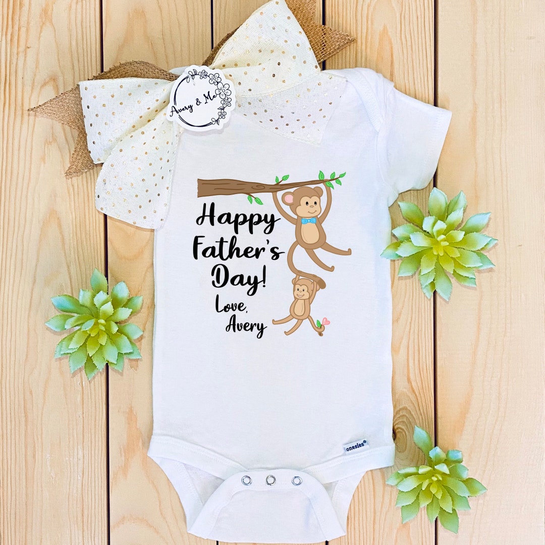 Happy Fathers Day Monkey Onesie® Personalized Fathers Day - Etsy