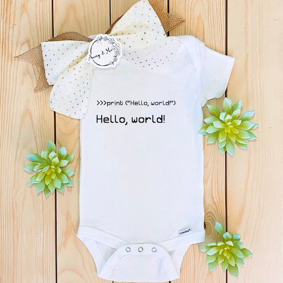 Hello World Python Script Baby Onesie® Pregnancy Announcement - Etsy