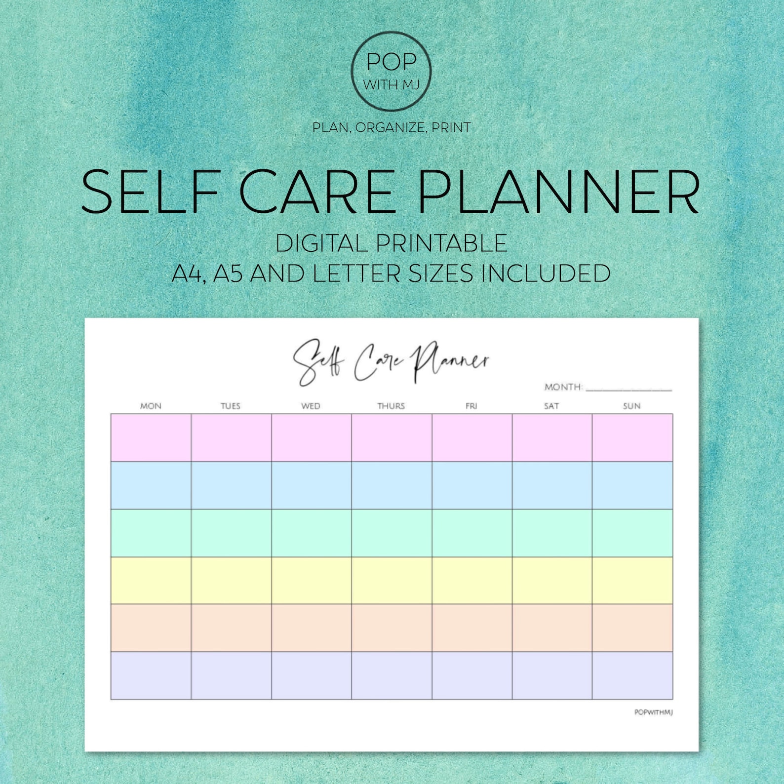 Self Care Tracker Printable - Printable Word Searches