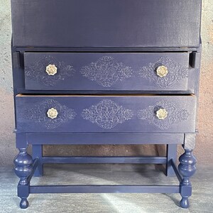 Blue & Ivory Writing Desk / Bureau. - Etsy