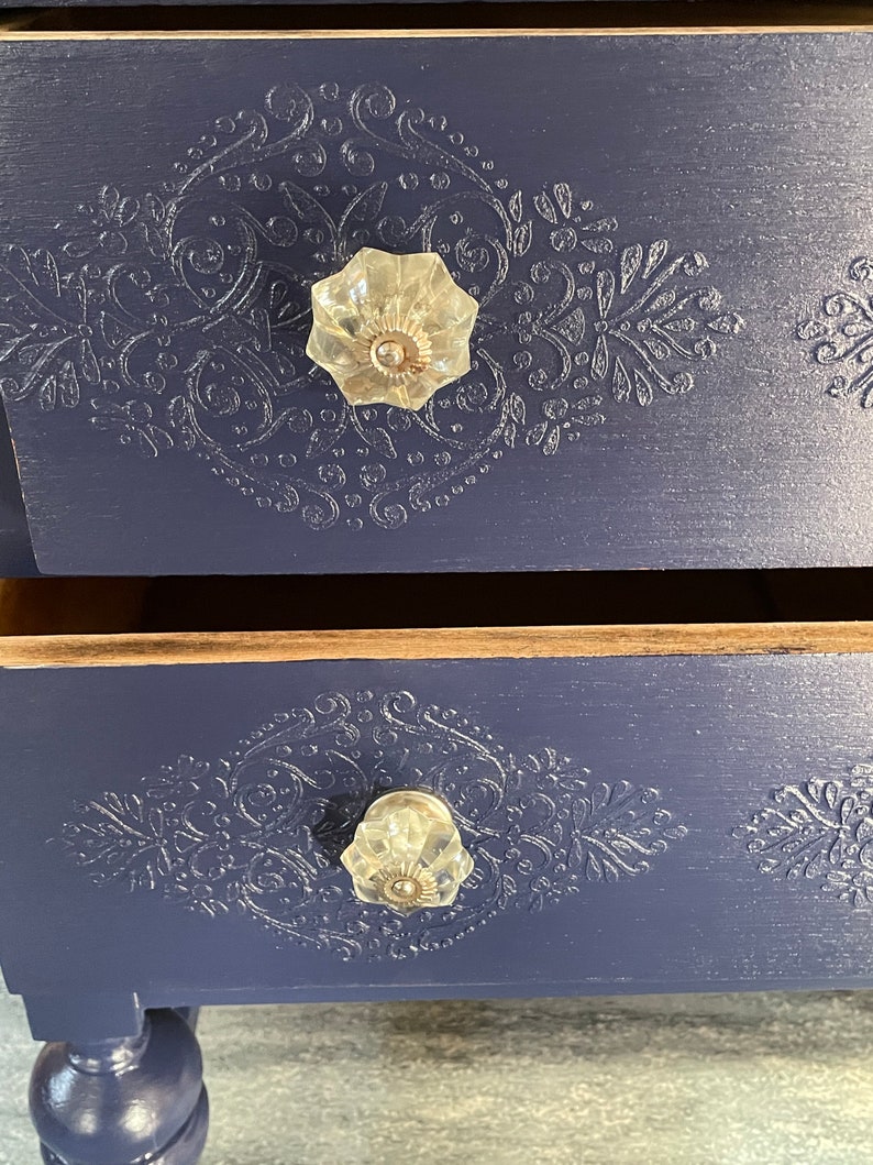 Blue & Ivory Writing Desk / Bureau. - Etsy