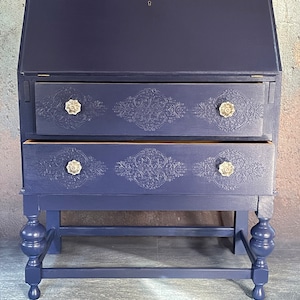 Blue & Ivory Writing Desk / Bureau. - Etsy