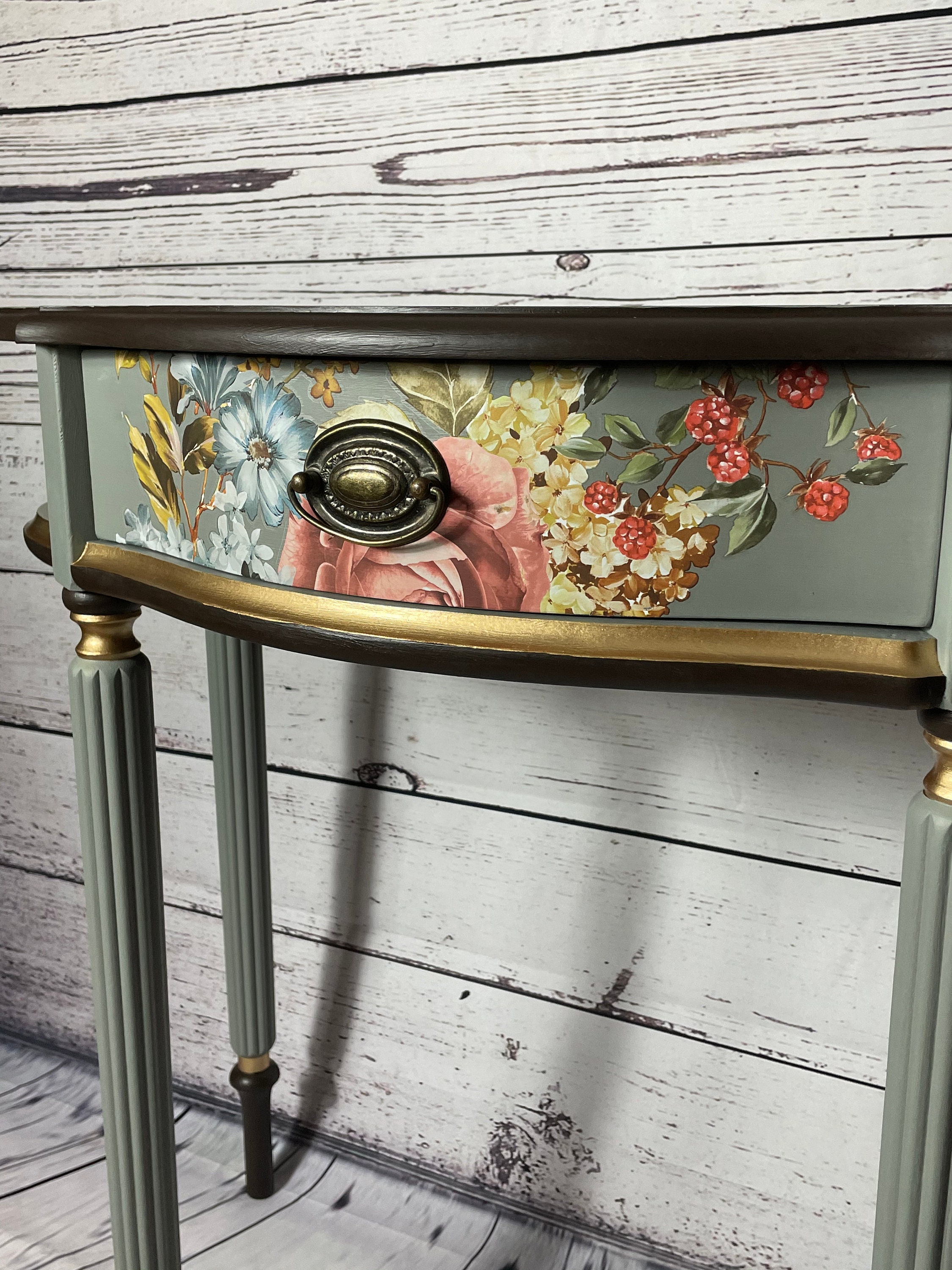 Vintage Green Console Table - Etsy