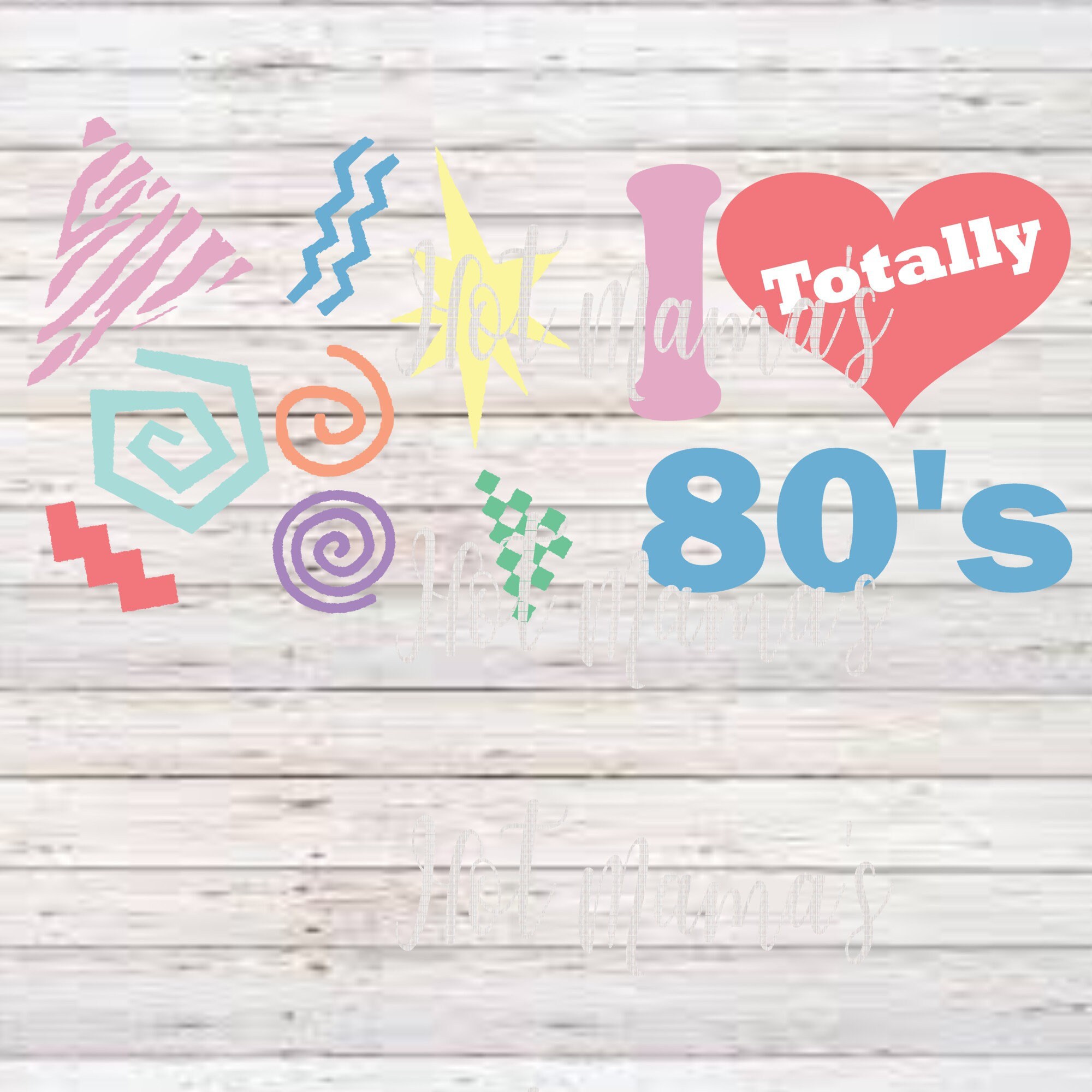 Totally 80s Clips SVG - Etsy