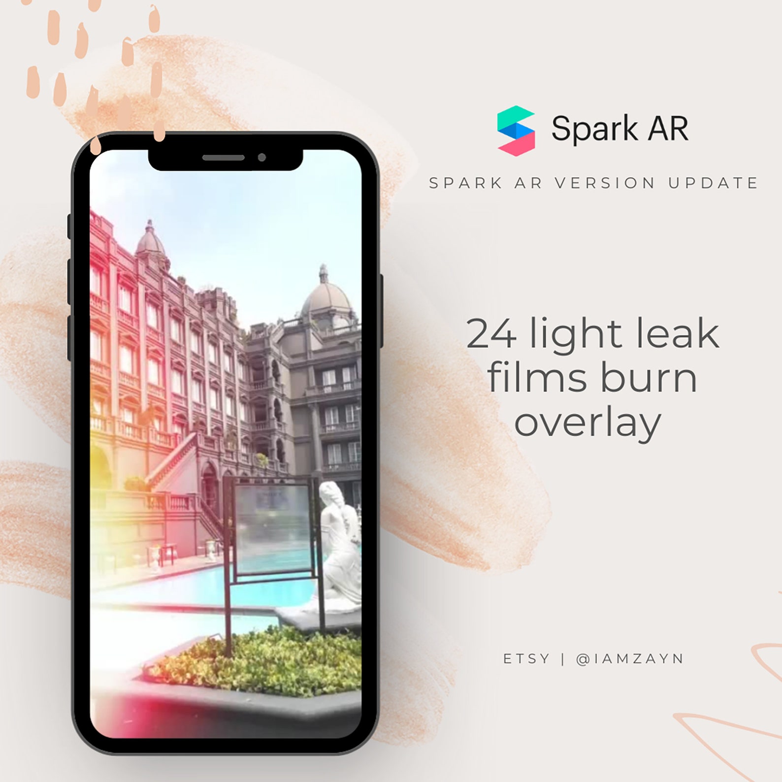 Instagram Story Filter / Effect Template • 24 Light Leak Film Burn ...