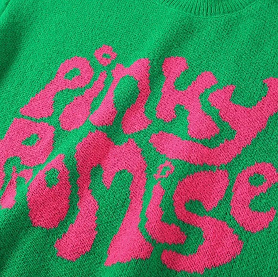 Pinky Promise Pink and Green Sweater for Her // Anniversary // - Etsy