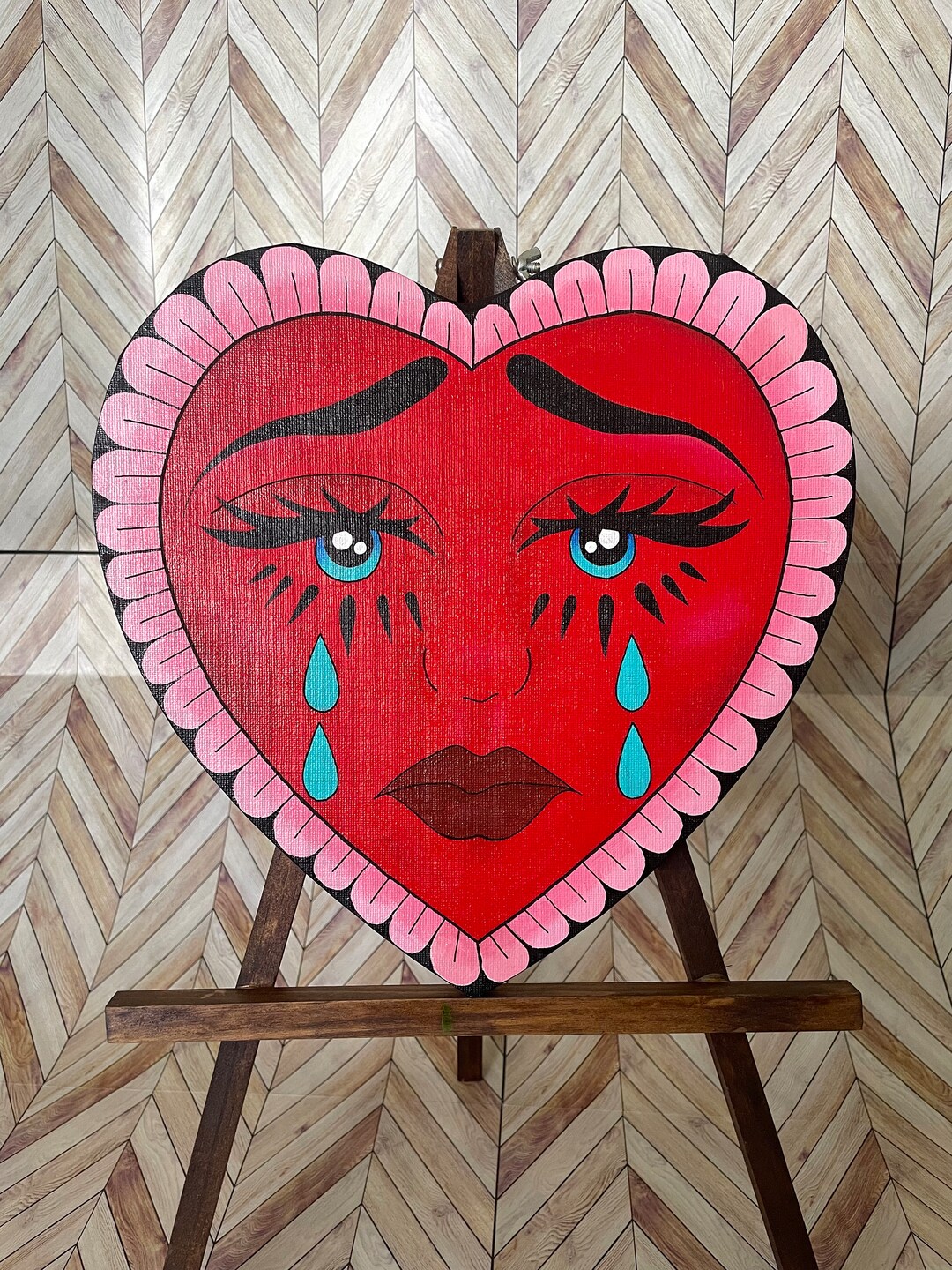 Crying Heart Canvas - Etsy