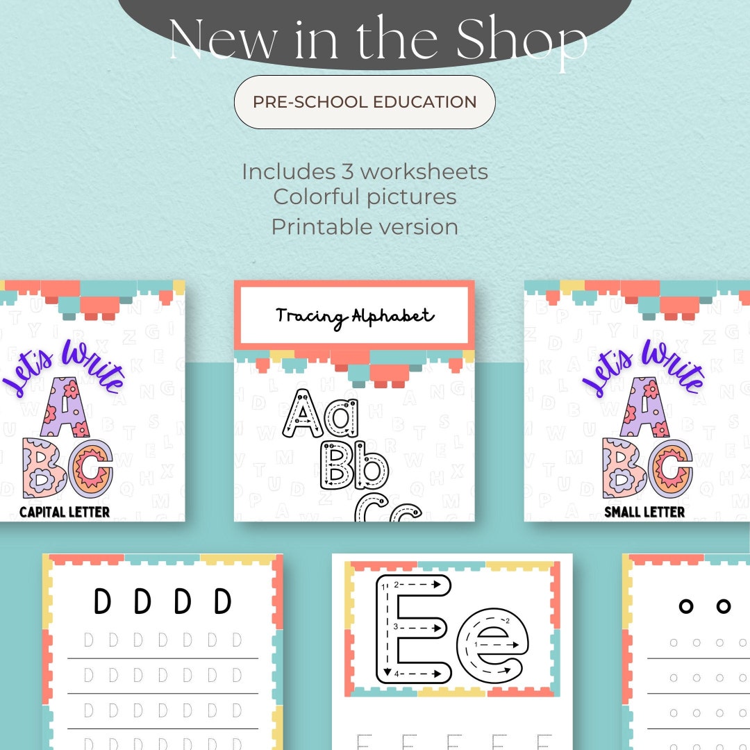Alphabet Tracing Worksheet, Printable, Counting, Learn Letters, Writing ...