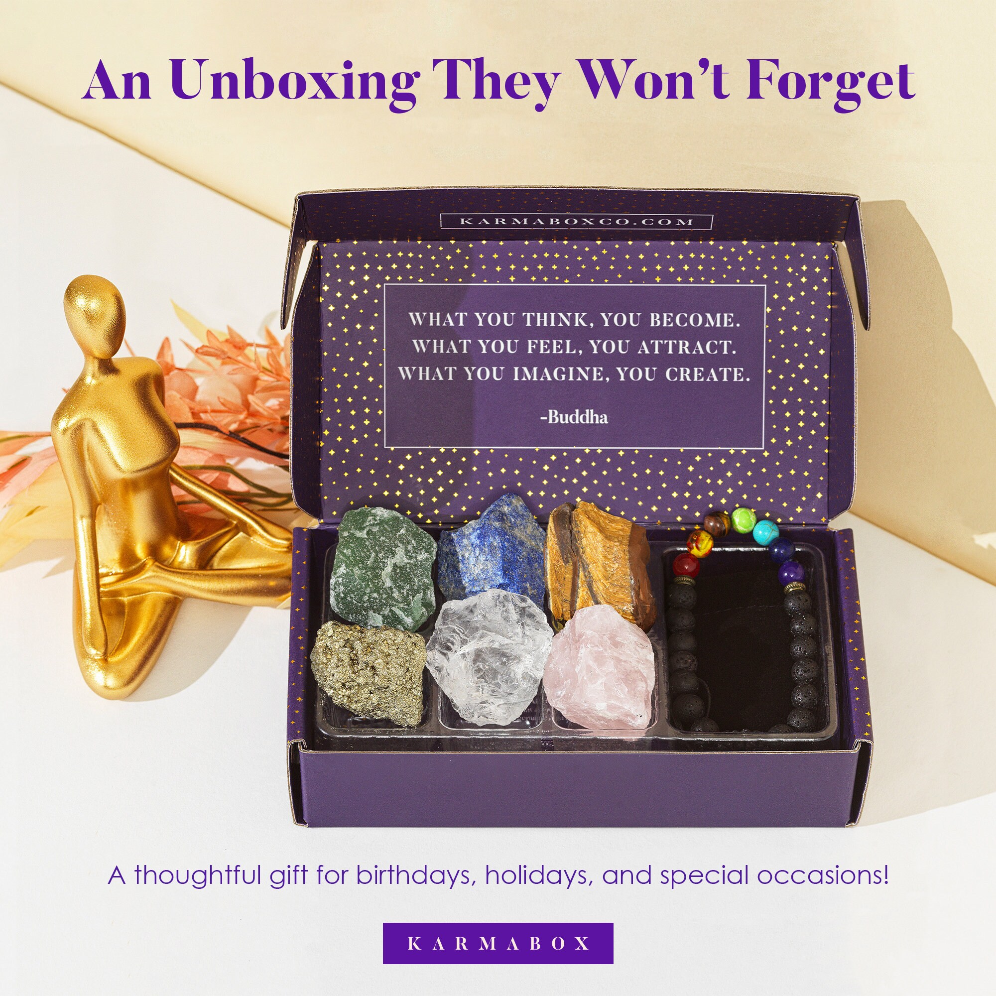 KARMABOX - Taurus Crystal Set - Zodiac Crystal Gifts, Astrology Sign ...