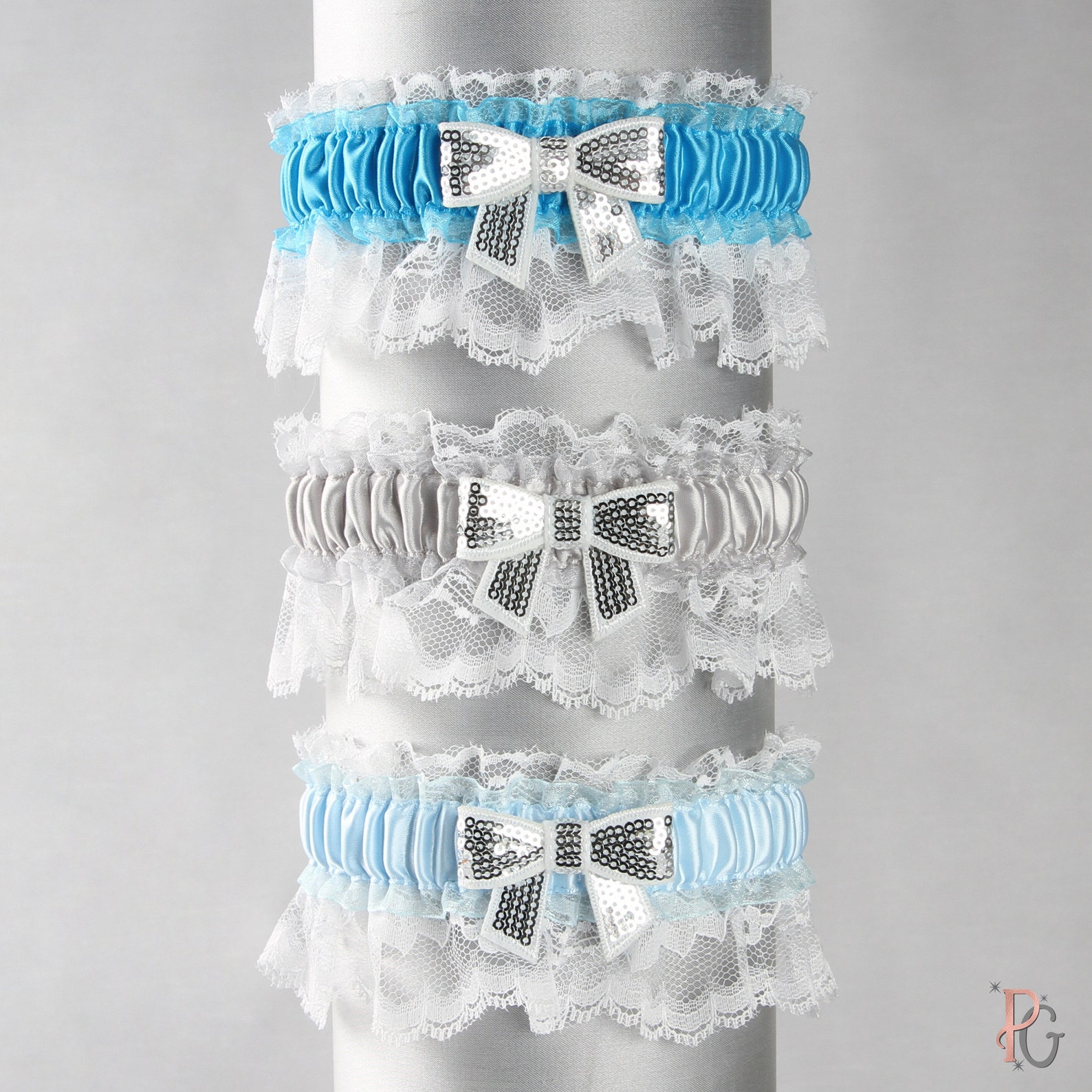 White Lace With Sequin Bow Prom Garter - Etsy