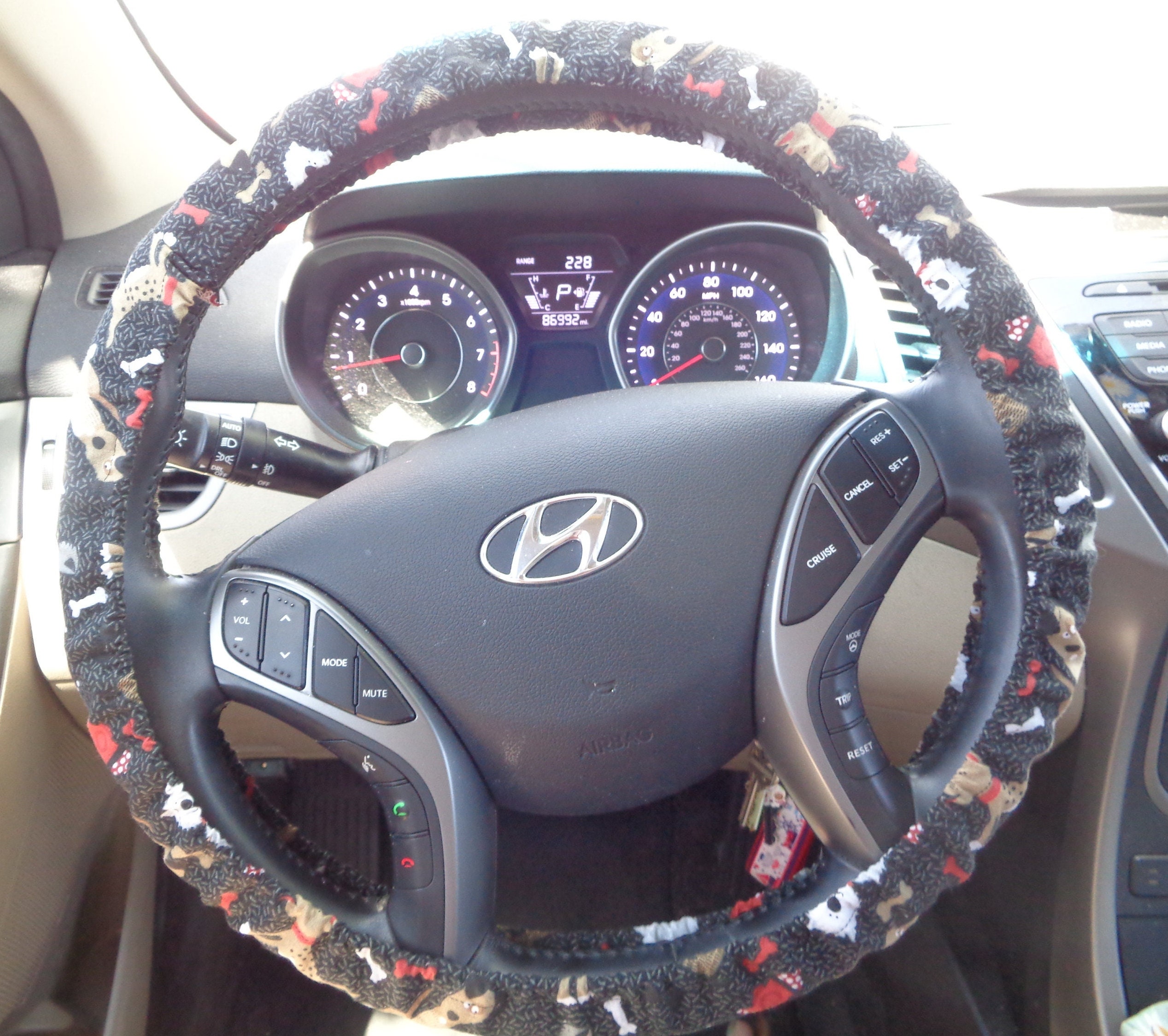 Cute Black With Dogs Steering Wheel Cover - Etsy