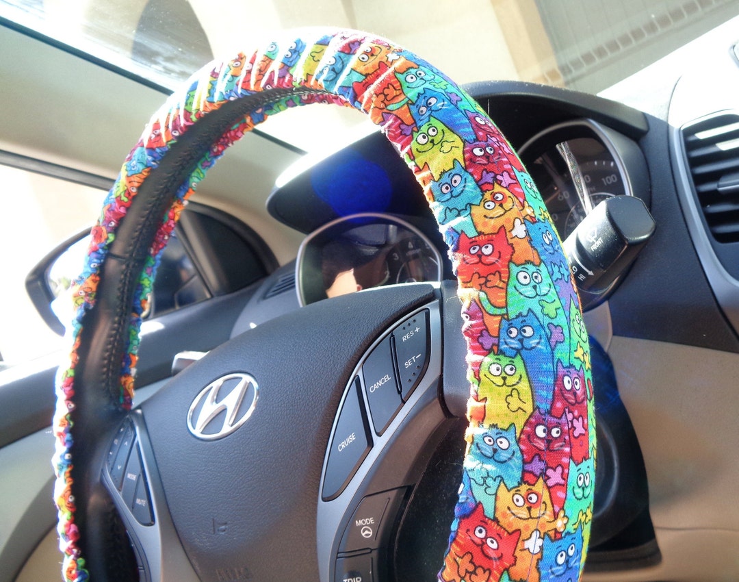 Colorful Cats Kitties Steering Wheel Cover - Etsy