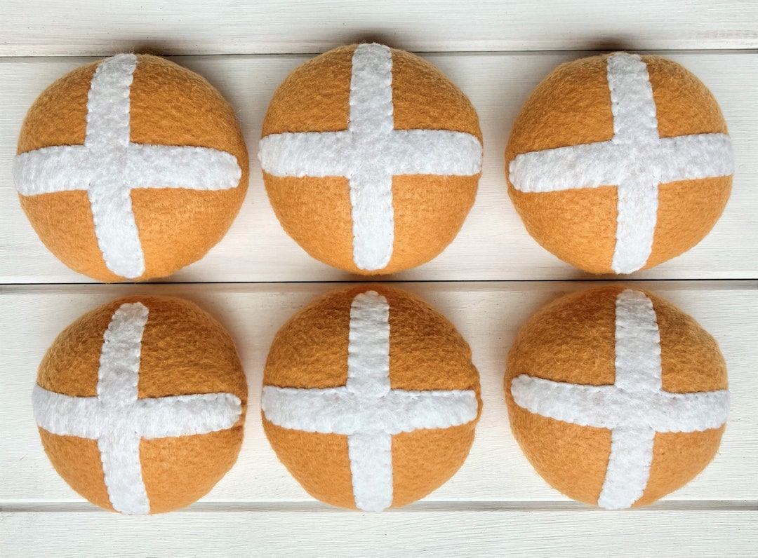 Hot Cross Buns / Handmade Felt Food for Kids / Pretend Play / - Etsy