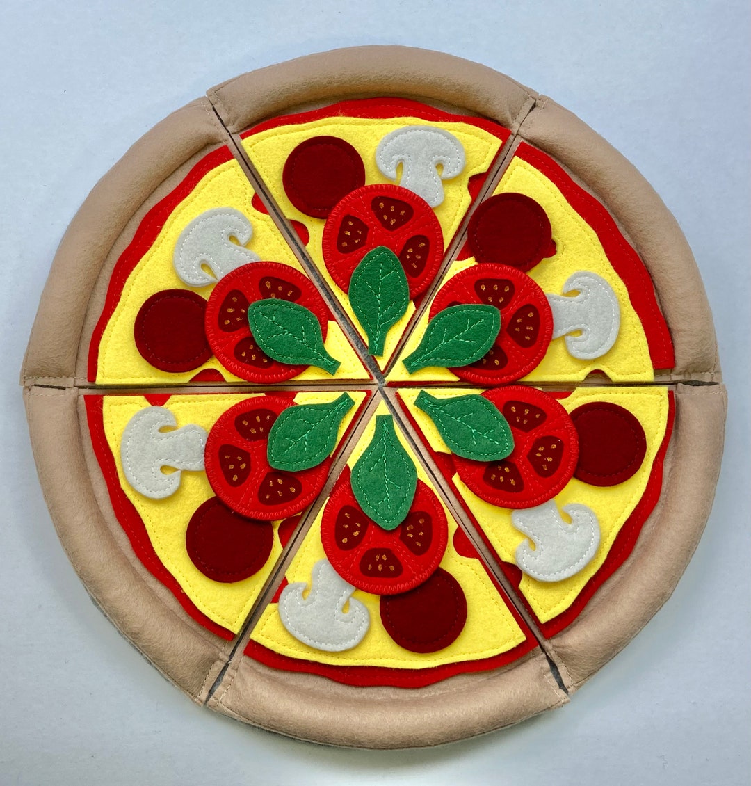 Pizza Set and Toppings of Your Choice / Handmade Felt Pretend Play Food ...