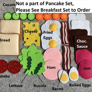 Felt Pancake Play Food Set With Fruits: Handmade Montessori Kitchen Toy ...