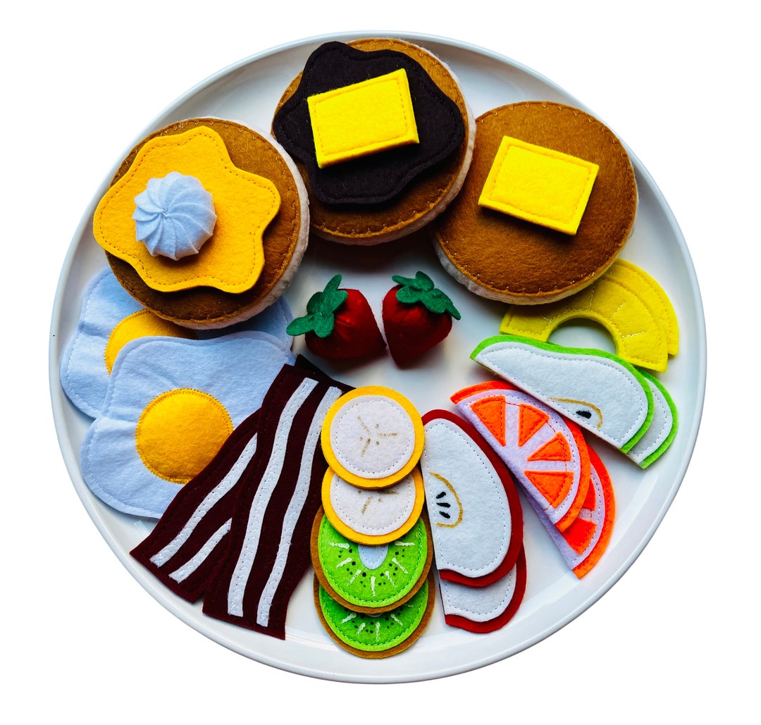 Large Pancake Breakfast Set / Handmade Felt Play Food for Toddlers Kids ...