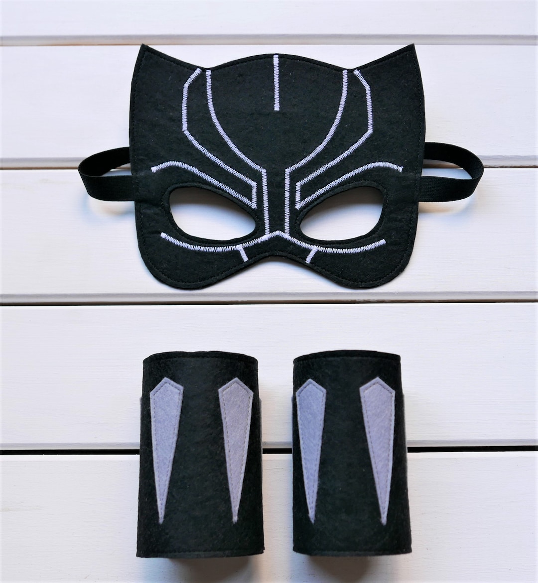 Black Panther Inspired Felt Mask and Cuff Set - Etsy