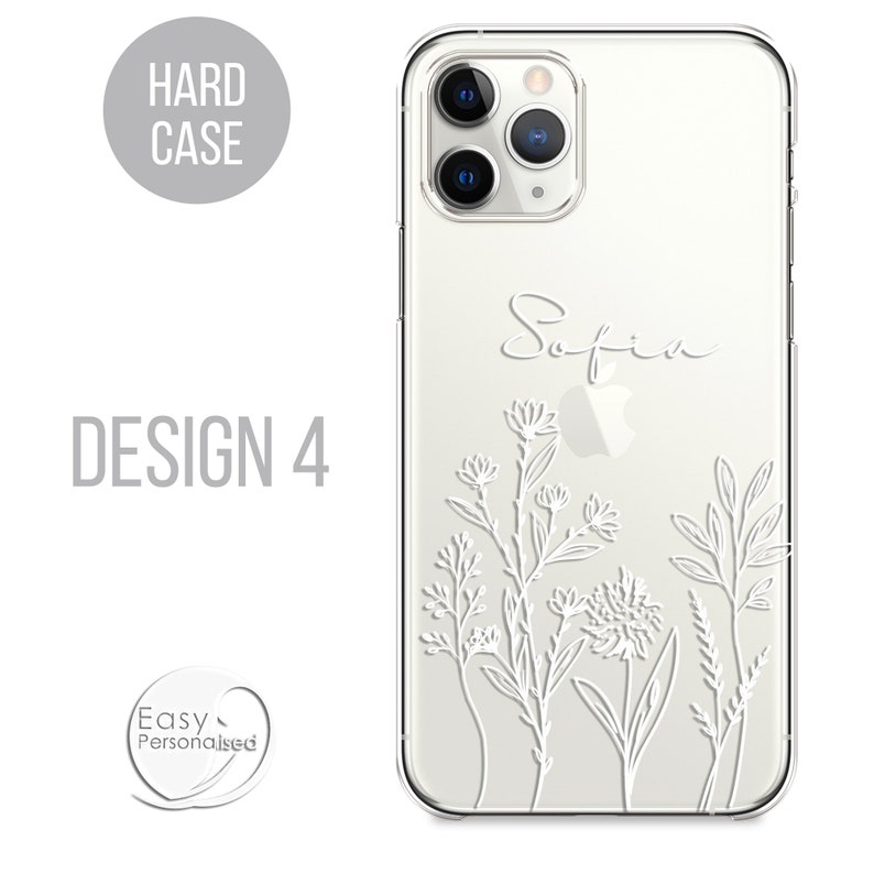 Personalised Phone Case See Through Name Initial Hard Plastic Etsy