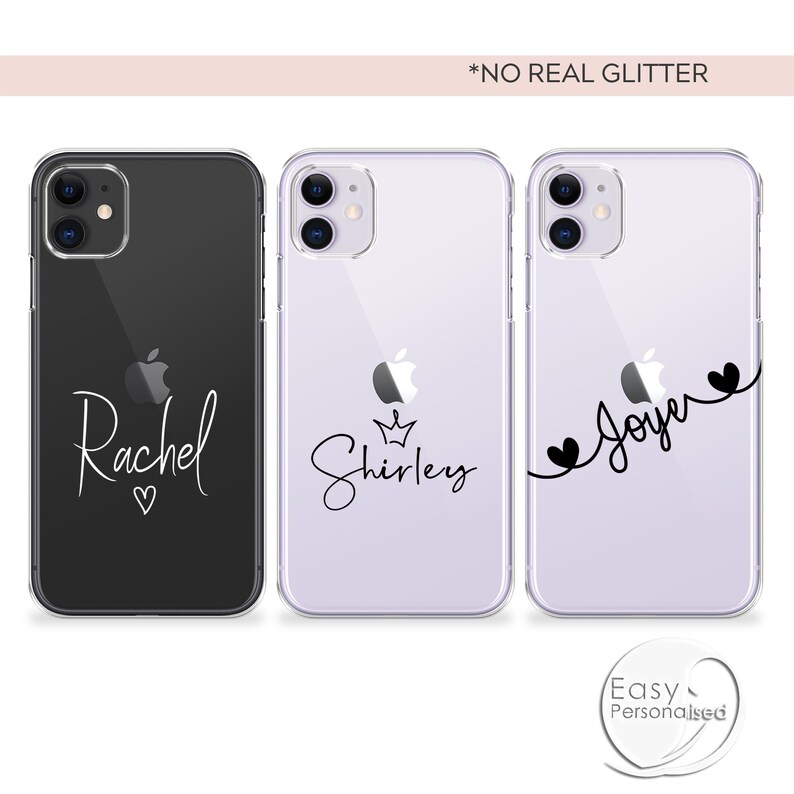 Personalised Phone Case With Custom Swirl Heart Name Hard - Etsy UK