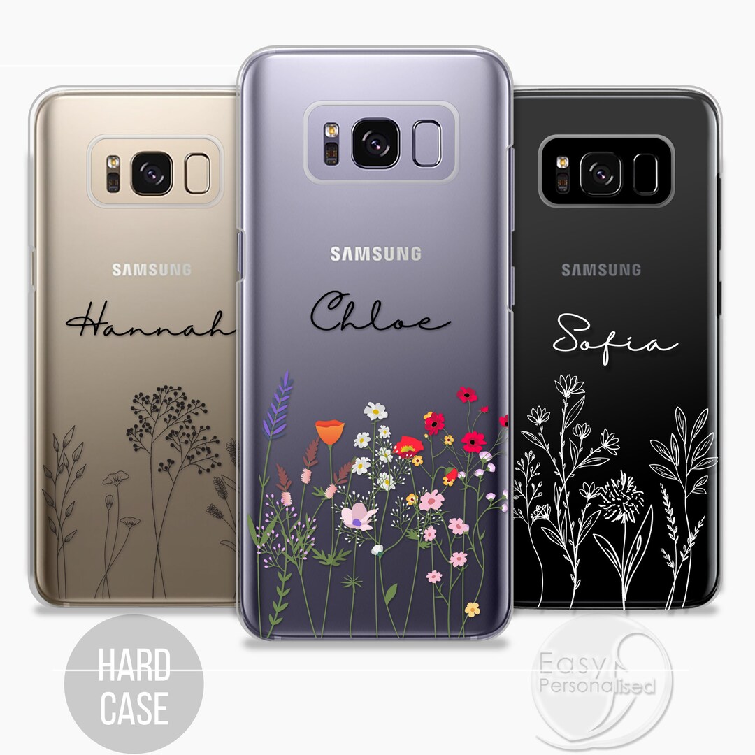 Personalized Floral Bouquet Samsung Phone Case: Initial Hard Cover - Etsy