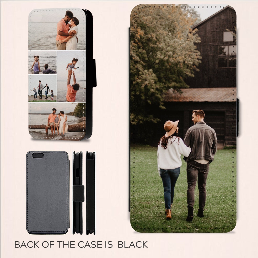 PERSONALISED Phone Case Single Photo Collage Flip Wallet , Custom Photo ...