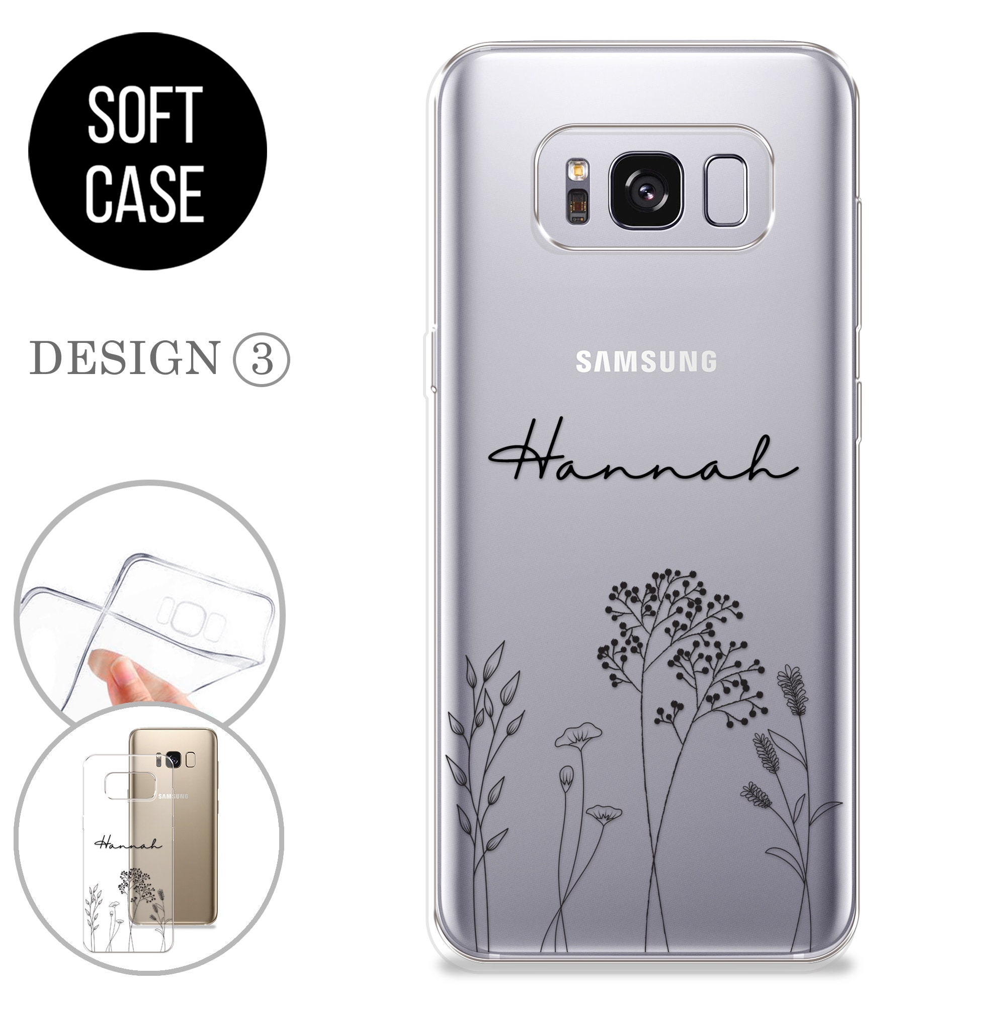 Personalised phone case for Samsung with initials and custom | Etsy