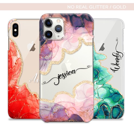 PERSONALISED Phone Case Name Initial Hard Plastic Watrcolour | Etsy UK