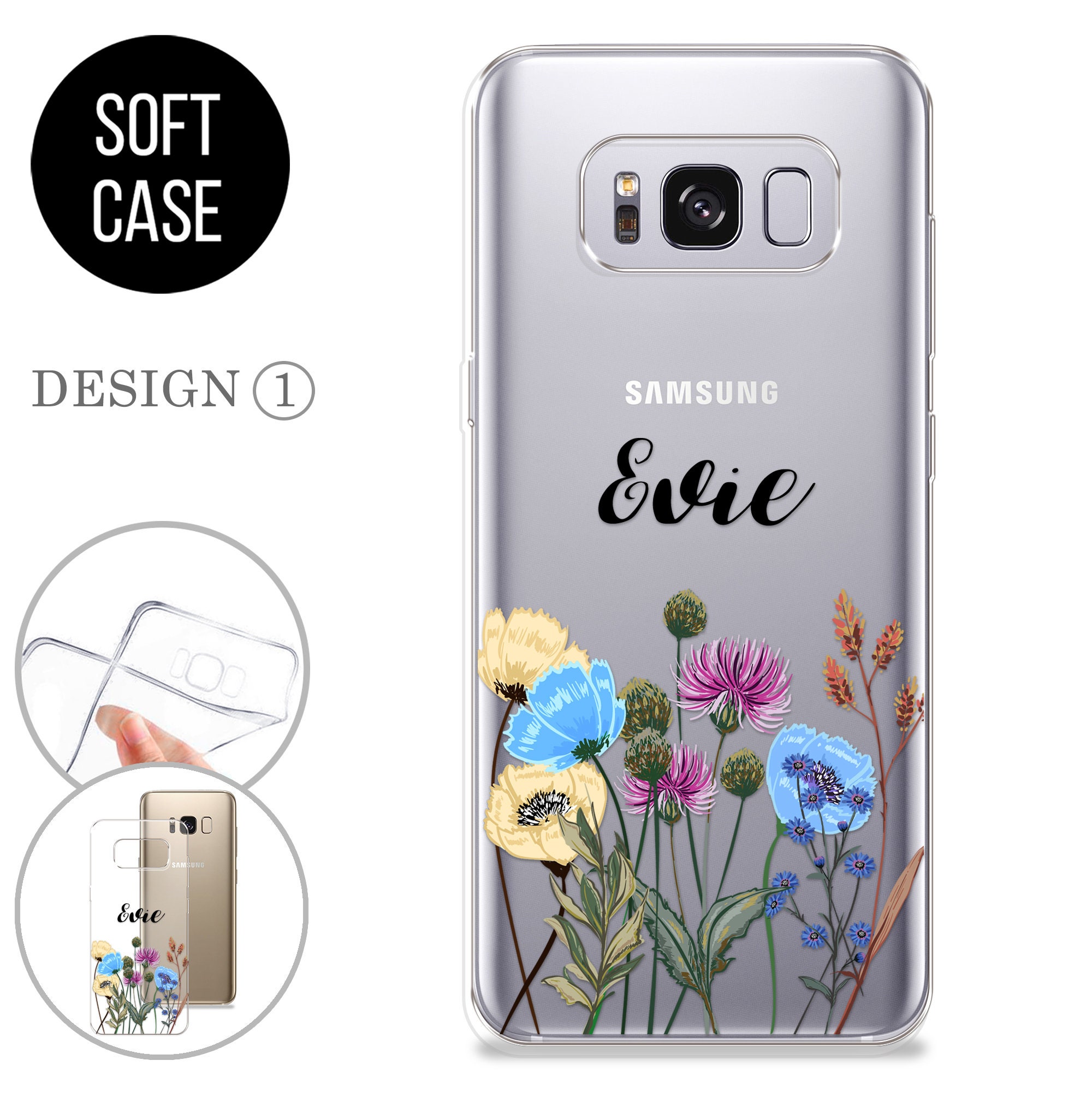 Personalised phone case for Samsung with initials and custom | Etsy