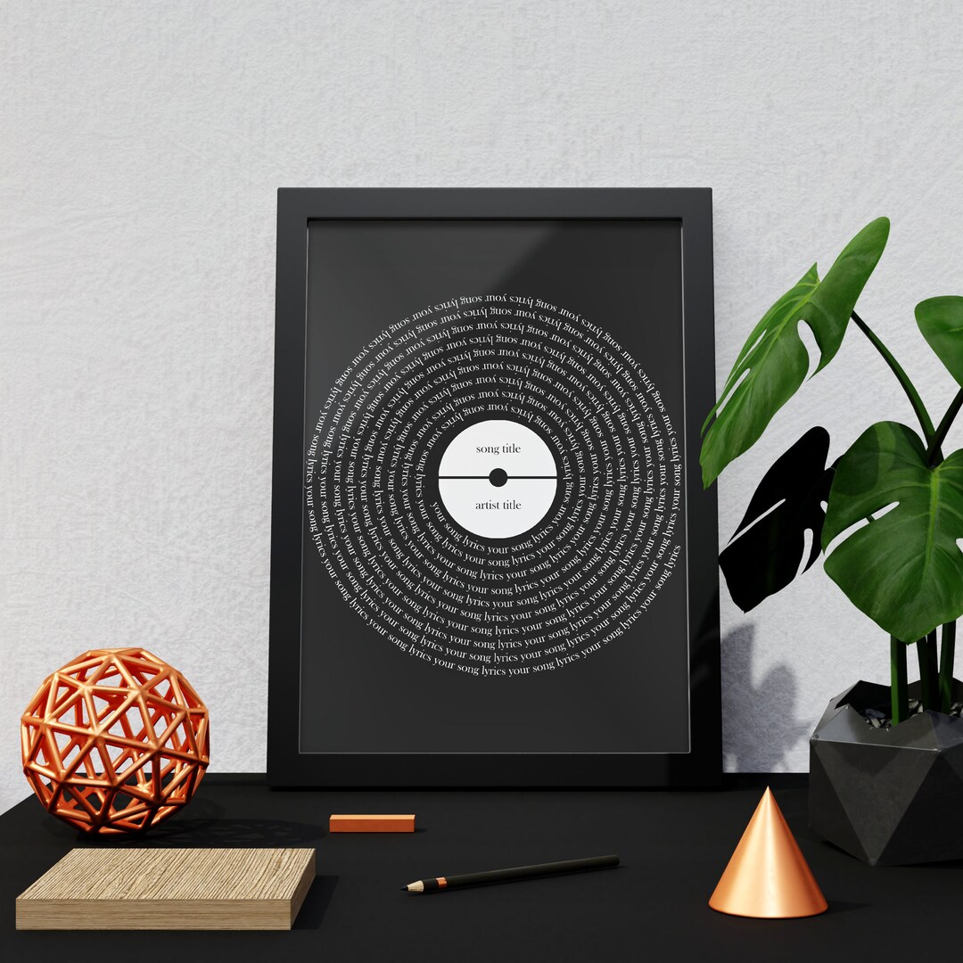 Custom Vinyl Lyrics Poster, Personalised Typography Music Print, Album ...