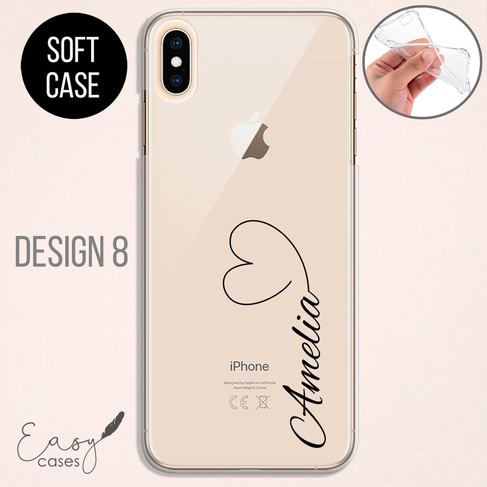 PERSONALISE Initial Phone Case With Name Soft Silicone | Etsy