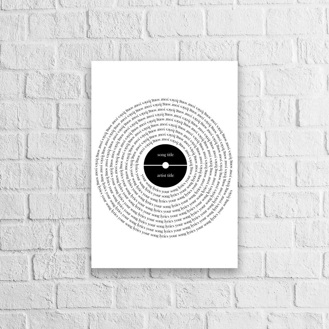 Custom Vinyl Lyrics Poster Personalised Typography Music - Etsy